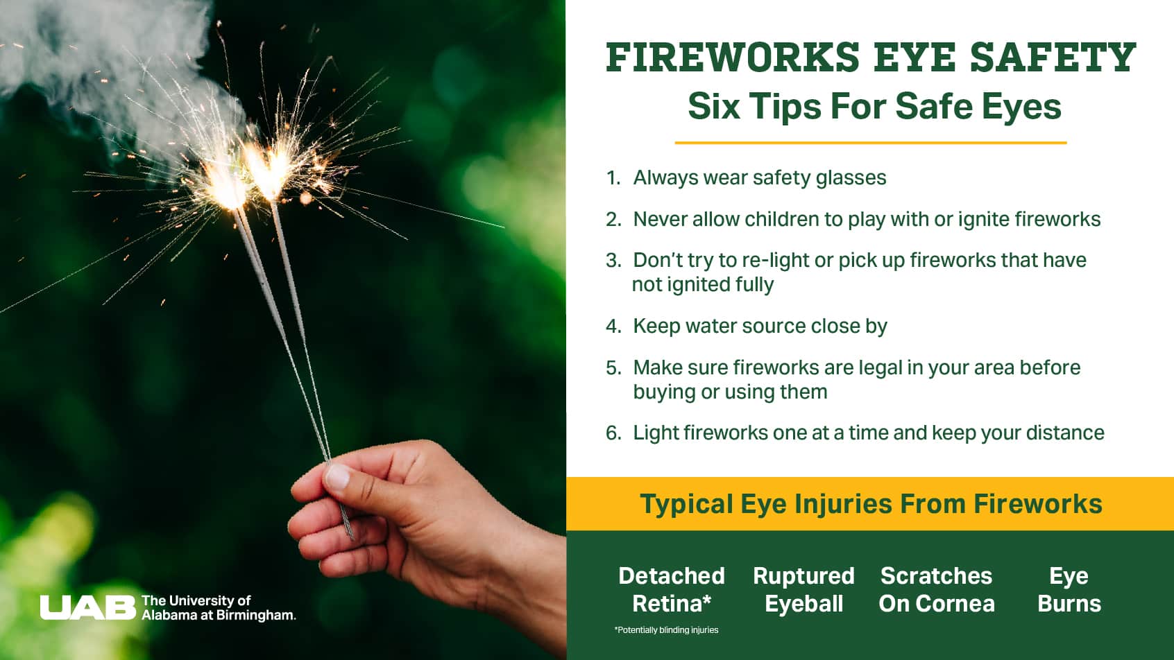 Fireworks safety: What to do If you get a burn or eye injury